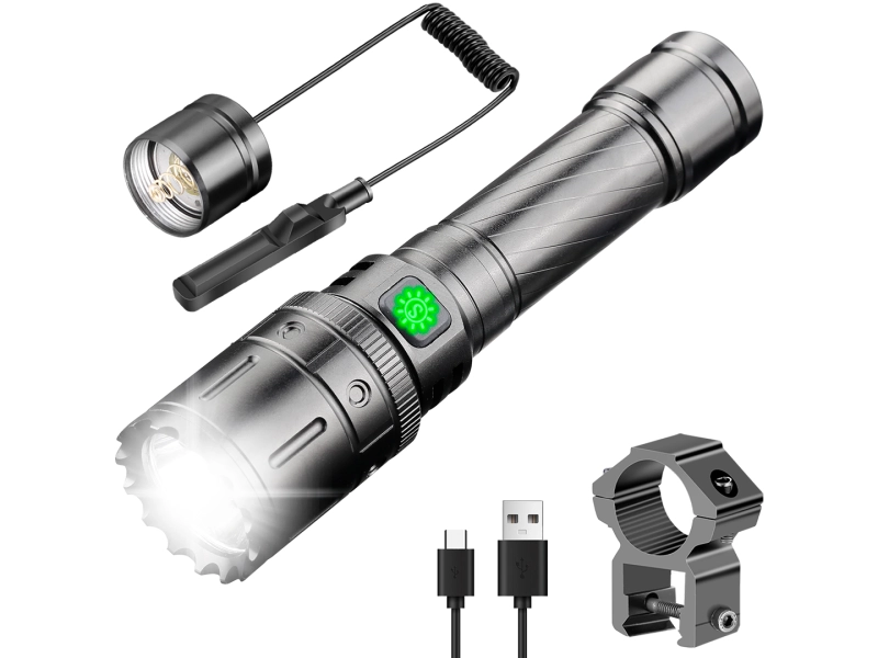 2 in 1 L2 Super Bright LED Rechargeable Flashlights with Mount & Remote ...