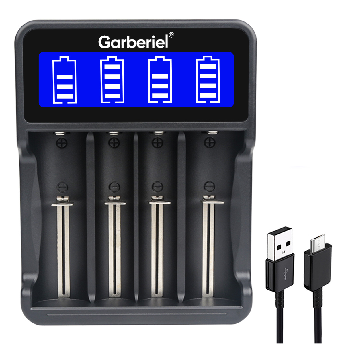 18650 Battery Charger 4 Slot LCD Display Smart Charger for Lithium ...