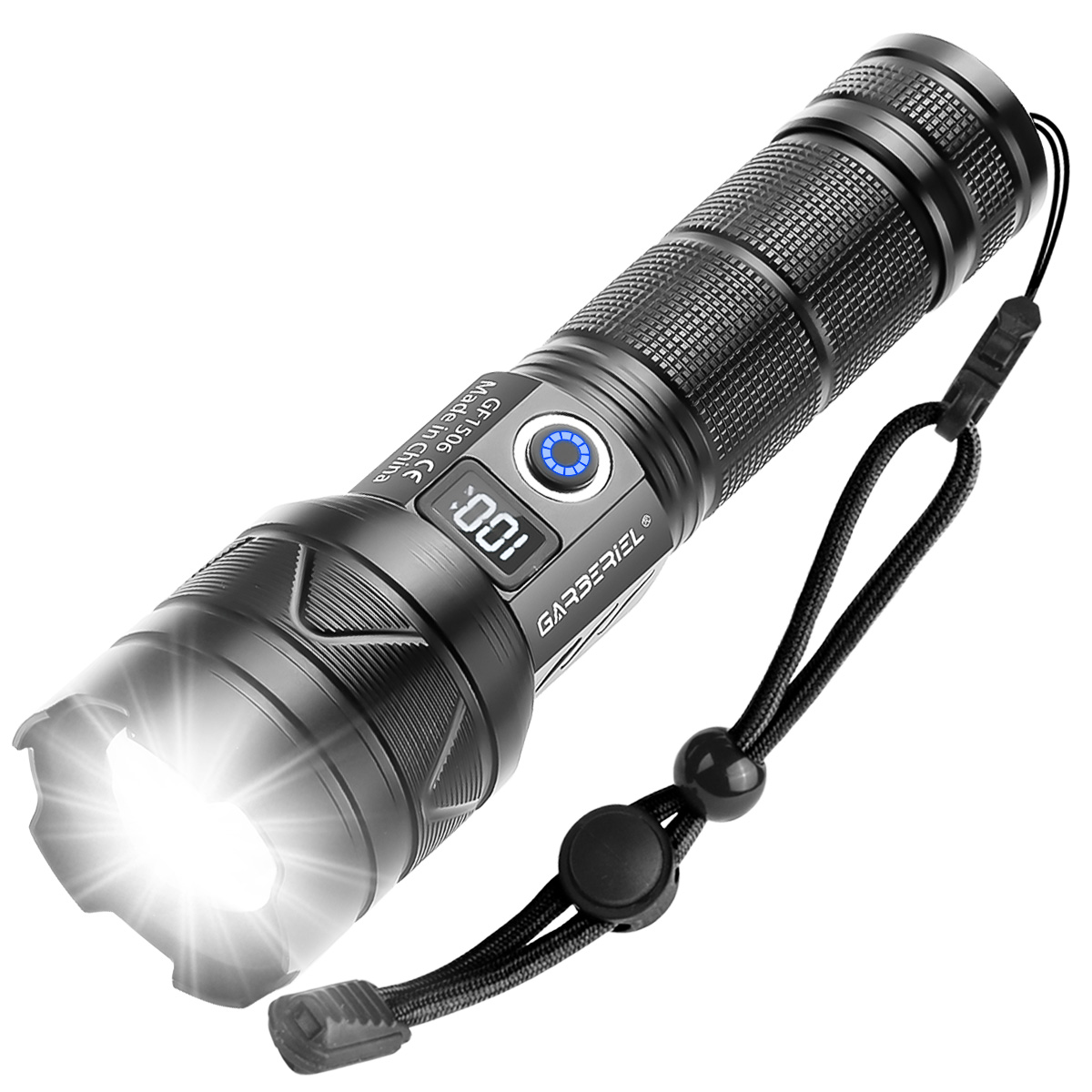 Garberiel 1000Lumen Rechargeable LED Flashlight with 26650 Battery ...