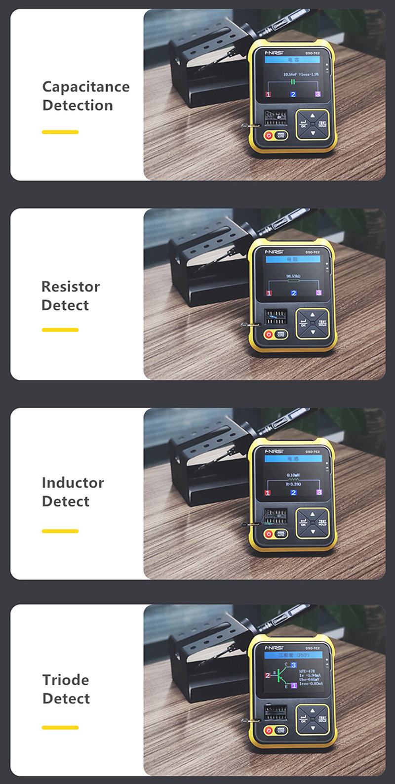 Handheld Oscilloscope Transistor Tester