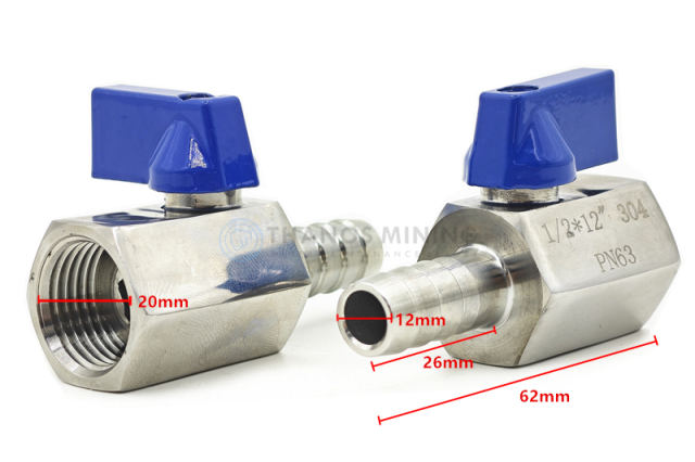 1/2 to 12mm ball valve 304 PN63
