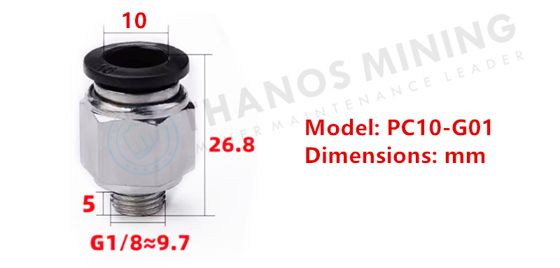 Zinc copper alloy PC10-G01 quick connector
