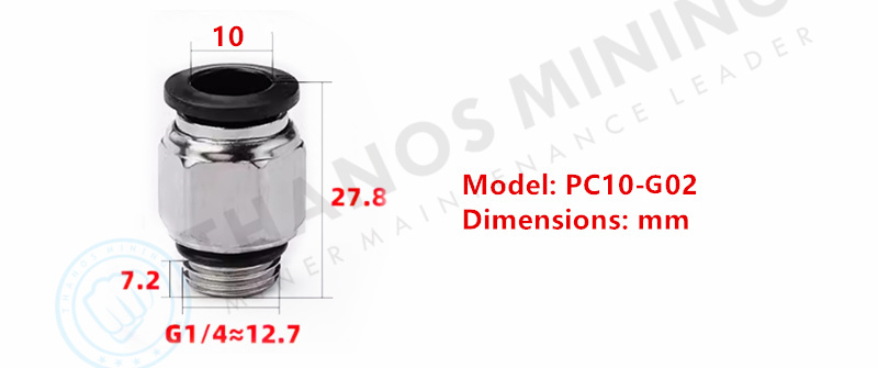 Zinc copper alloy PC10-G02 quick connector
