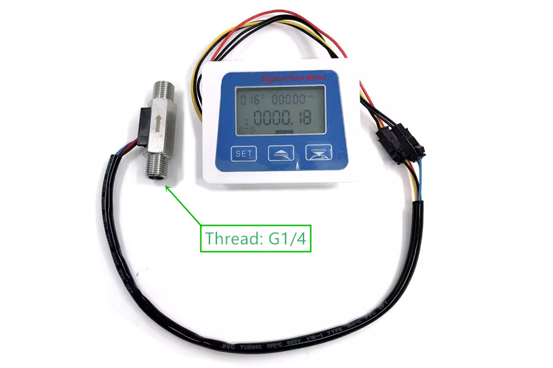 Digital flow thermometer G1/4 thread port