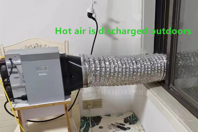 ASIC miner outdoor exhaust pipe