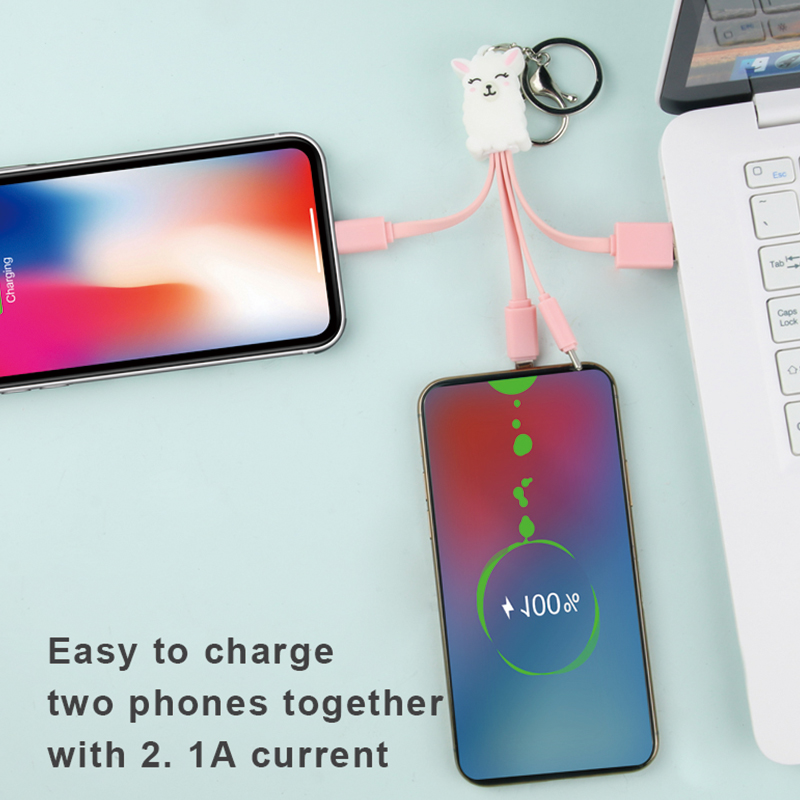 Beanlieve Alpaca 3 In 1 Charging Cable and USB Cable