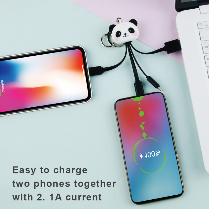 Beanlieve Panda 3 In 1 Charging Cable and USB Cable