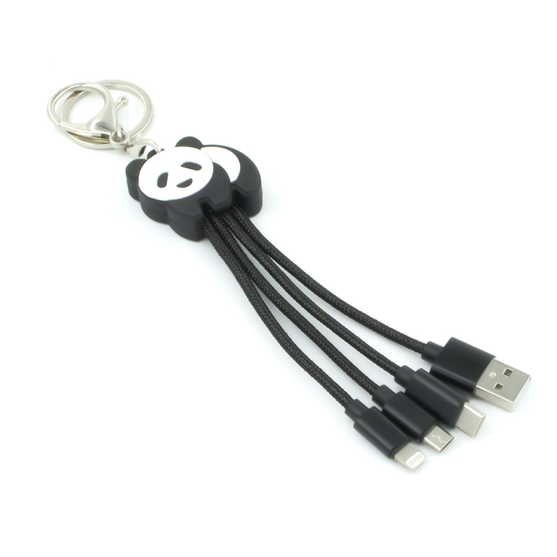 Beanlieve - Panda Nylon 3 In 1 Charging Cable