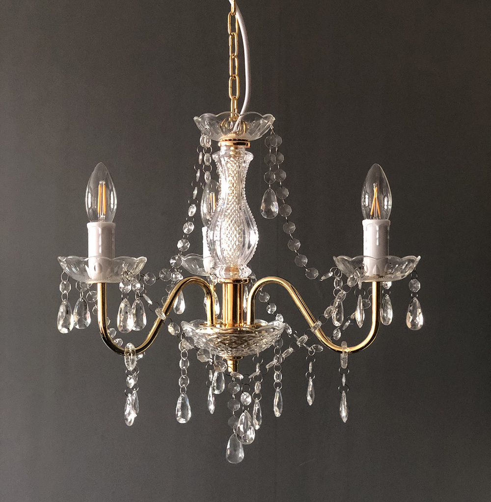 3 light black indoor Gypsy Maria theresa home decoration crystal ...