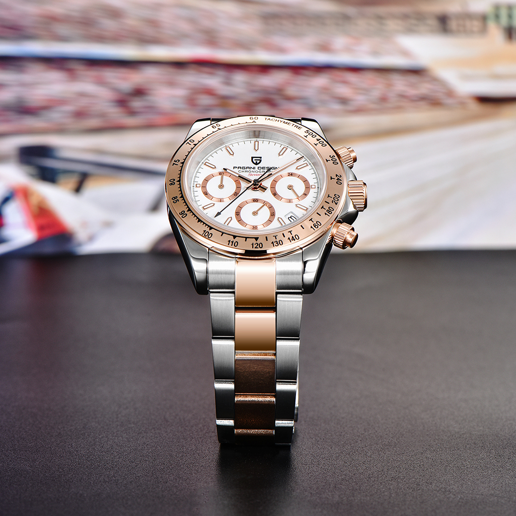 PAGANI DESIGN PD-1644 Rose Gold Men's Quartz Watches Chronograph Sports ...