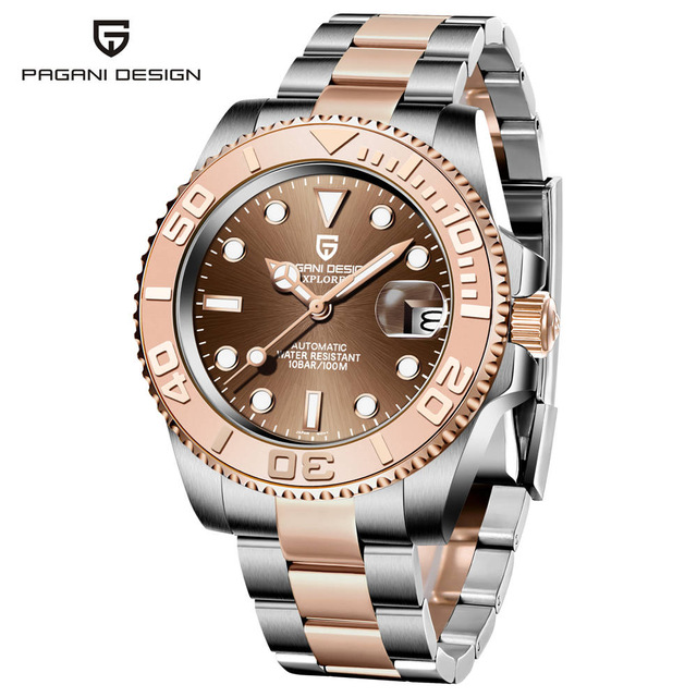 PAGANI DESIGN PD-1651 Automatic Men's Watches 40mm Two-Tone Stainless ...