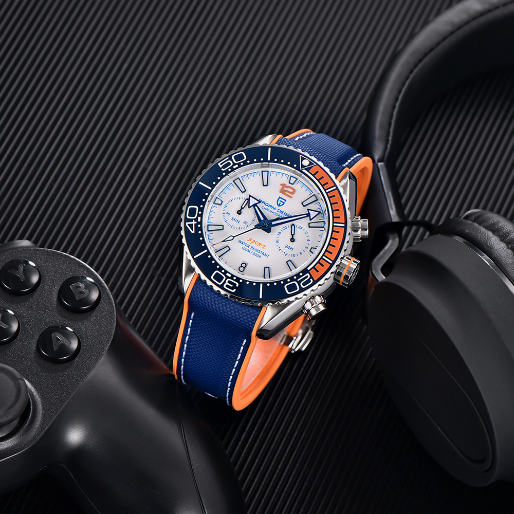 PAGANI DESIGN PD-1711 Sports Men Quartz Watches Ceramic Bezel ...