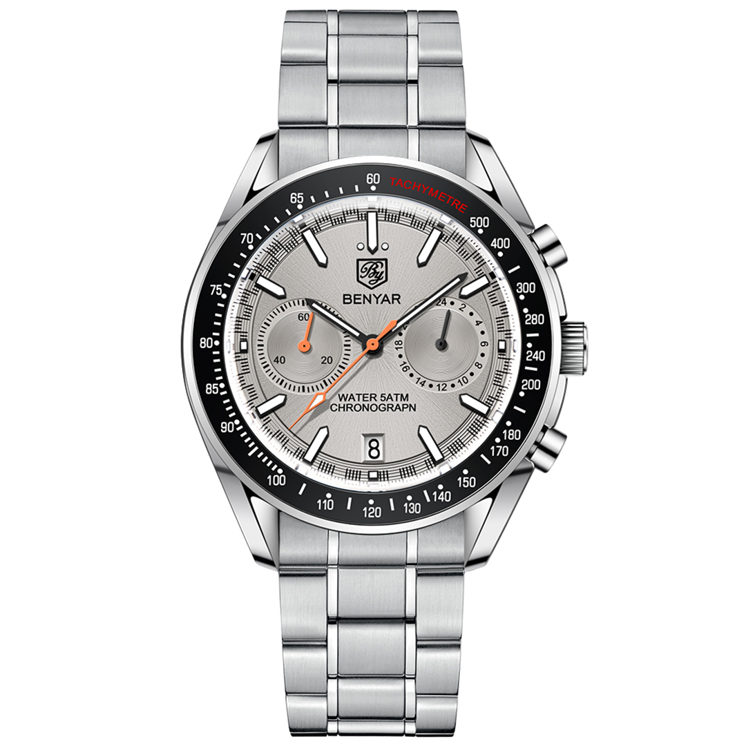 BENYAR Quartz Men's Watches full Steel Sports Waterproof Chronograph ...