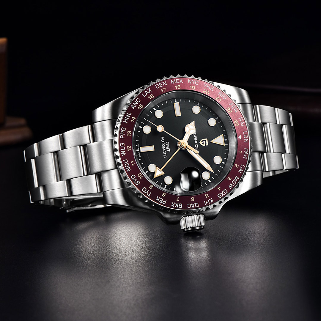 PAGANI DESIGN PD-1758 Men's Automatic Watches NH34 GMT Mechanical 40mm Stainless Steel ...