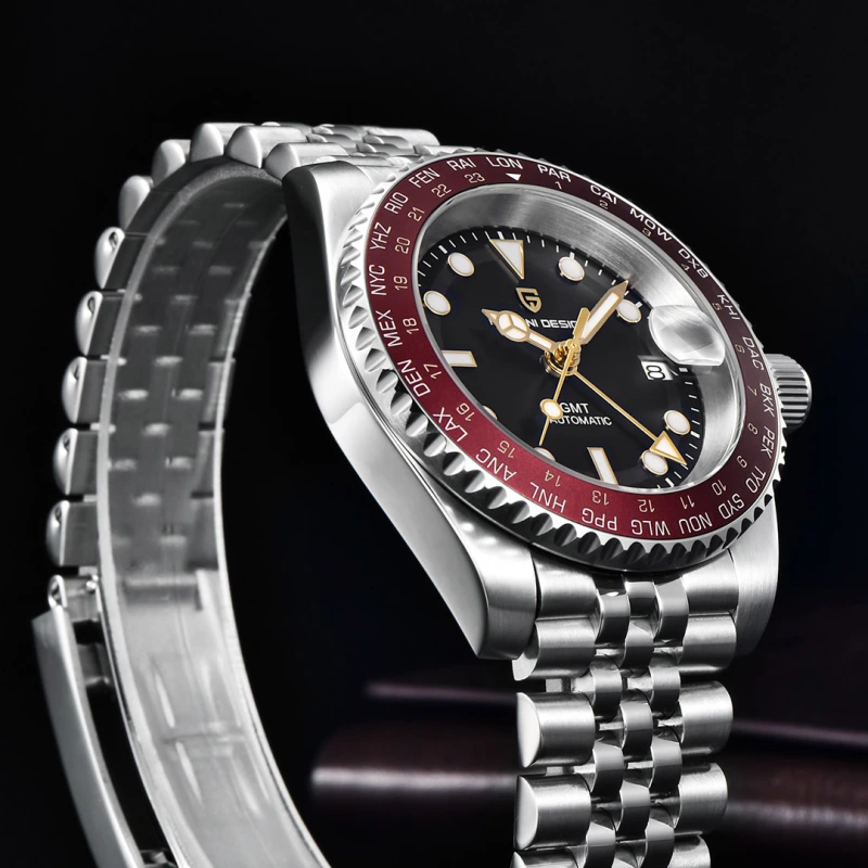 PAGANI DESIGN PD-1758 Men's Automatic Watches NH34 GMT Mechanical 40mm Stainless Steel ...