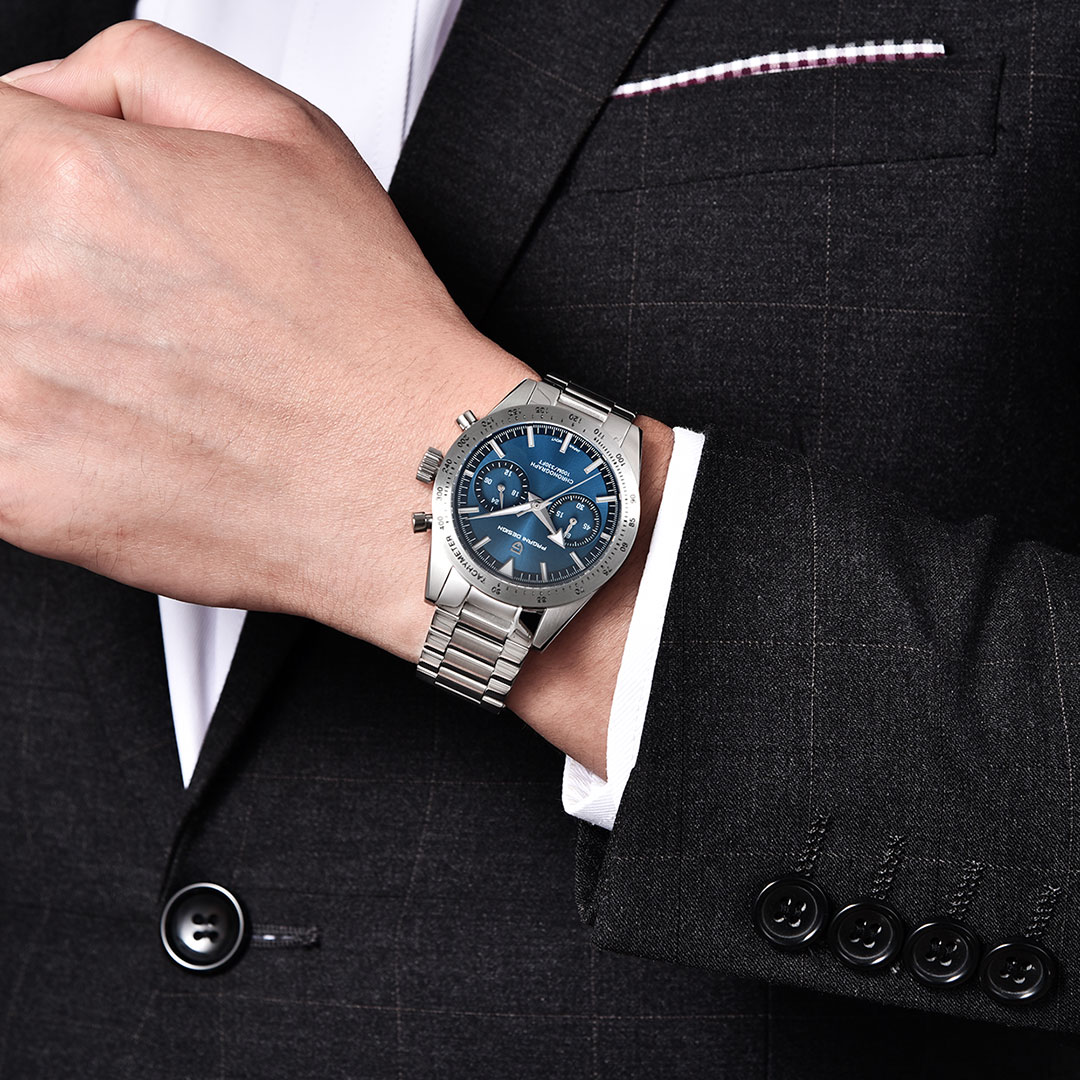 PAGANI DESIGN PD-1766 Men's Chronograph Quartz Watches 40mm Stainless Steel Waterproof Sports ...