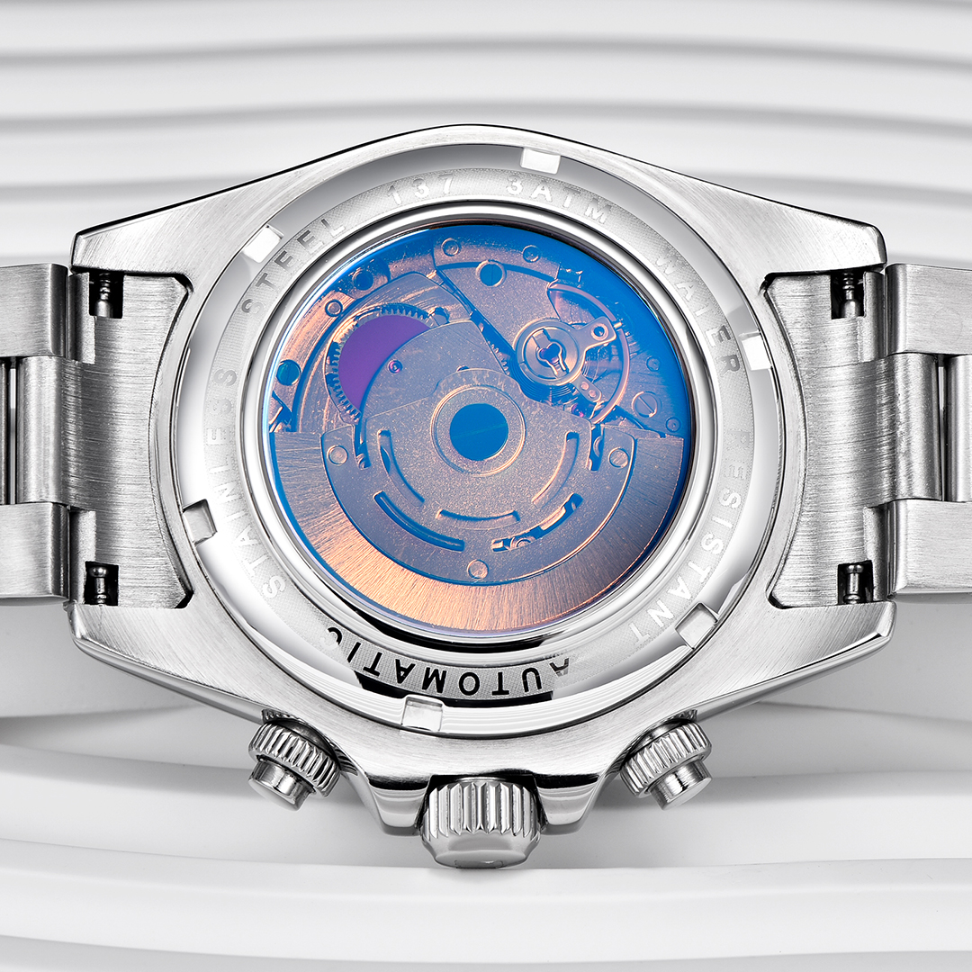 RollsTimi Men's Automatic Watches full Stainless Steel Mechanical ...