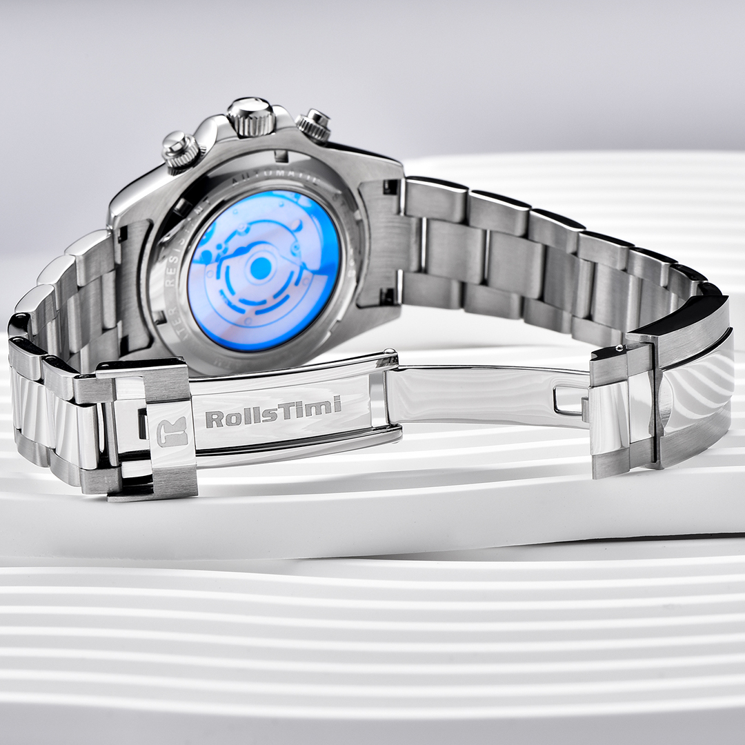 RollsTimi Men's Automatic Watches full Stainless Steel Mechanical ...