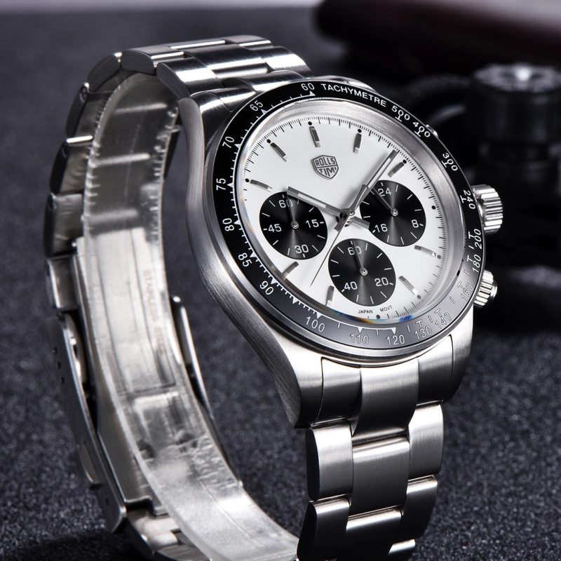 RollsTimi RT7931 Chronograph Quartz Men's Watches 40mm Stainless Steel ...