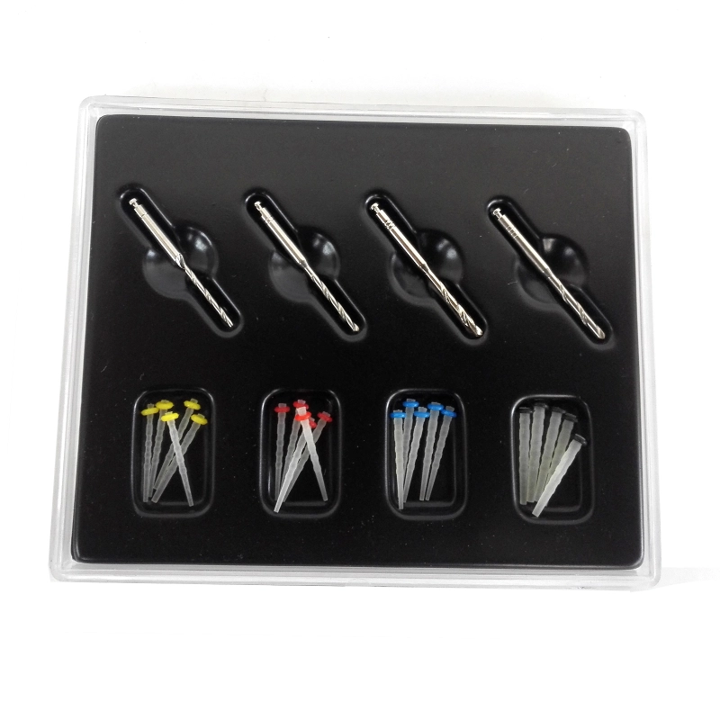 Dental AAA High-intensity Fiber Post Glass Quartz Screw Straight + 4 Drills