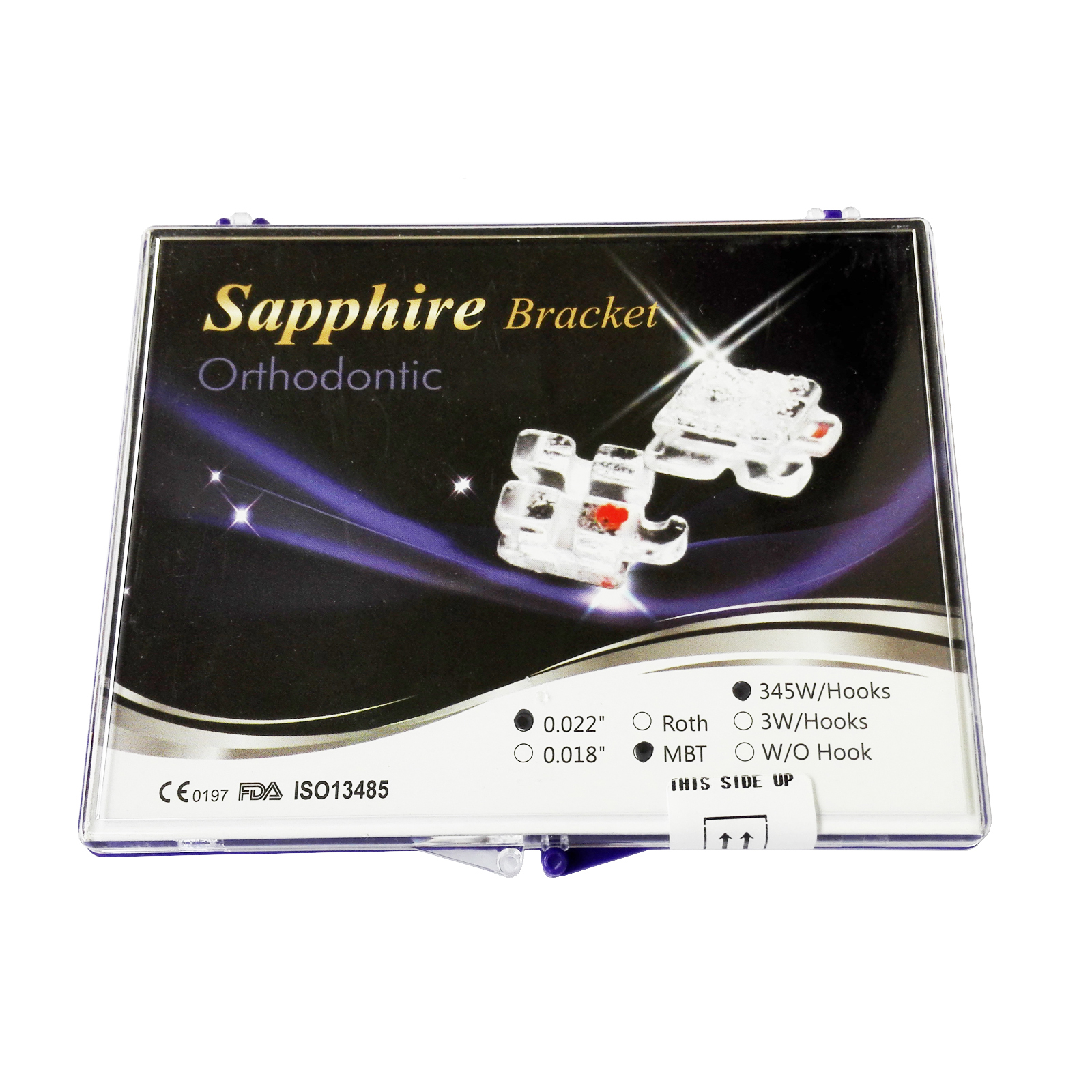 Monocrystalline Sapphire Ceramic Bracket 022 hooks 345 with Buccal Tube ...