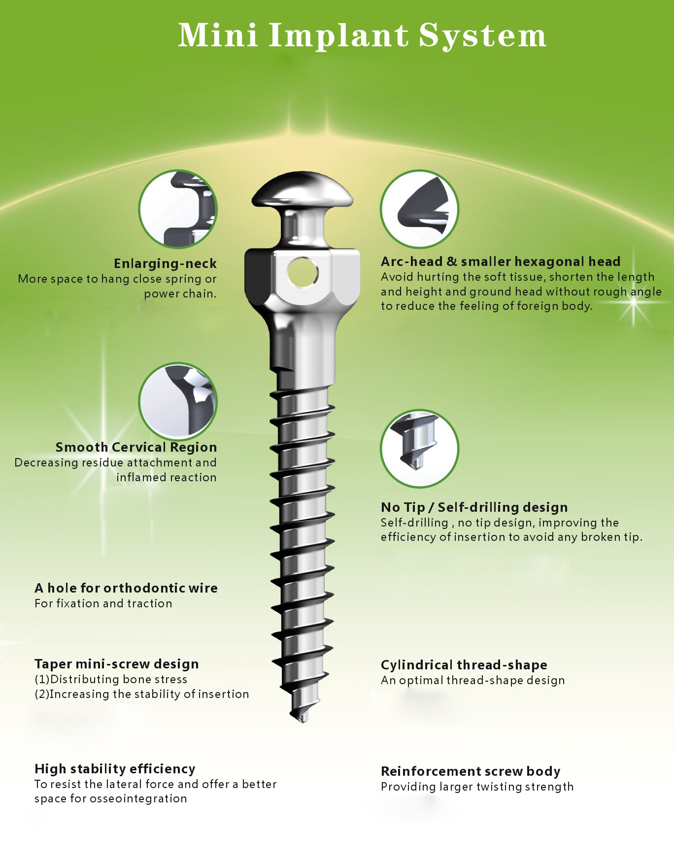 Dental Self-Drilling Thread Orthodontic Micro Implants MINI Screw ...