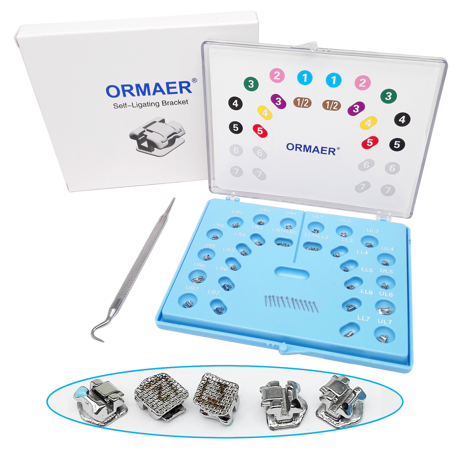 Dental Orthodontic Self-Ligating Metal Active Hook Brackets Braces Roth ...