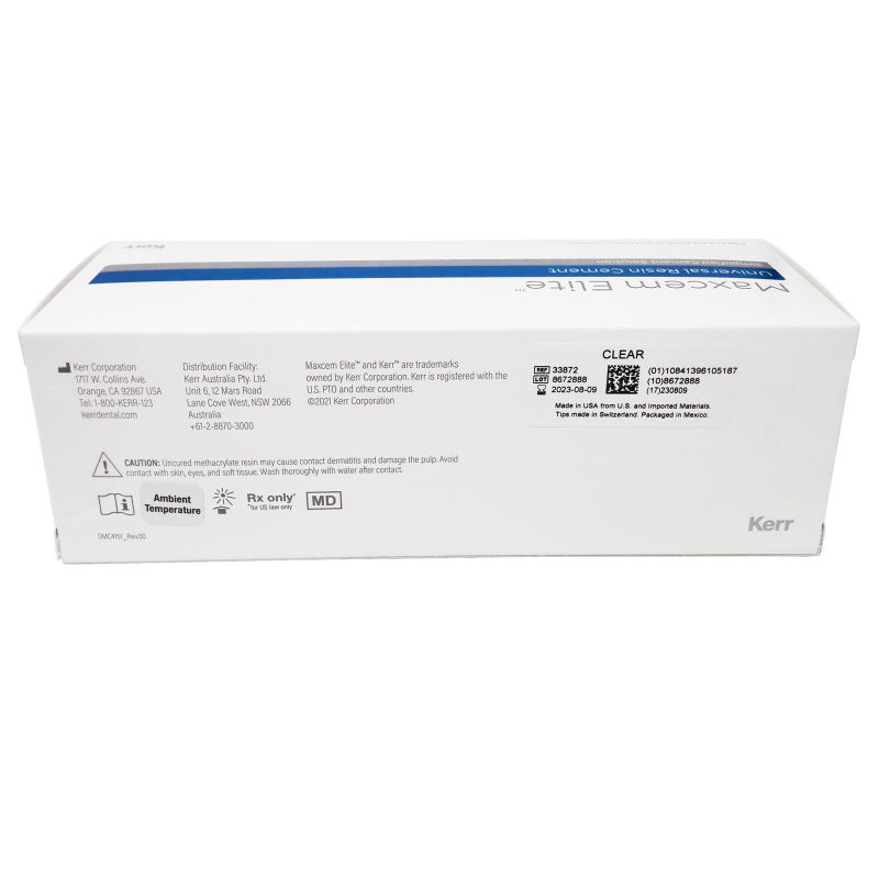 Kerr Maxcem Elite Dental Self-Etch / Self-Adhesive Resin Cement Clear,KERR