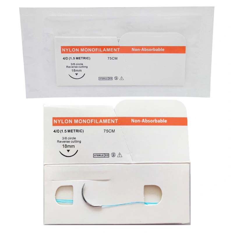 Dental Nylon Monofilament USP 4/0 Reverse Cutting Suture Surgical Oral ...