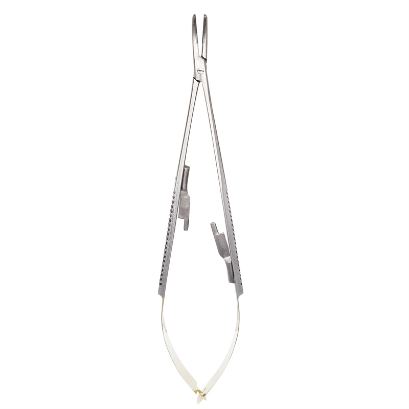 Dental Curved Forceps Needle Surgical Holder Bend Instruments Gold ...