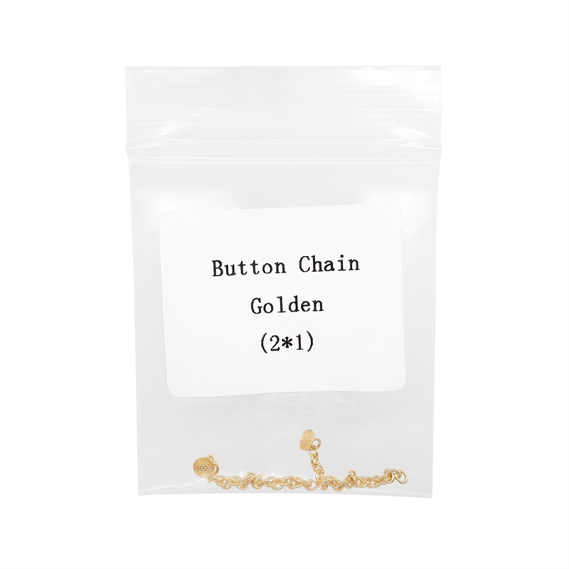 Dental Orthodontic Traction Chain Gold Plated Round Buttons with Chain