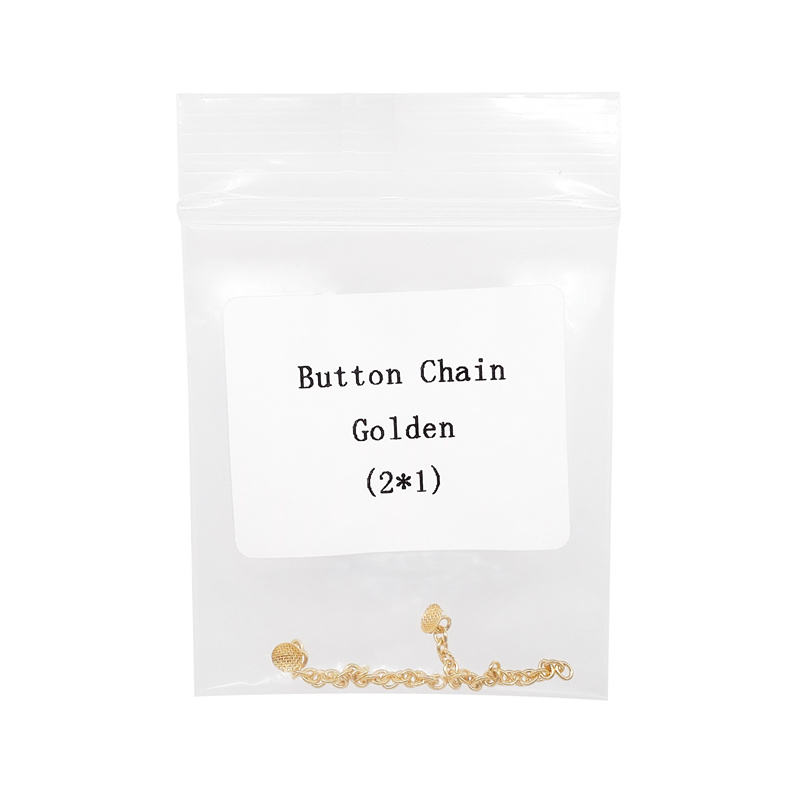 Dental Orthodontic Traction Chain Gold Plated Round Buttons with Chain
