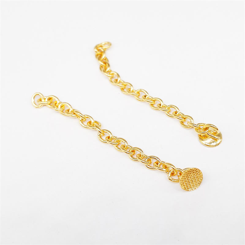 Dental Orthodontic Traction Chain Gold Plated Round Buttons with Chain