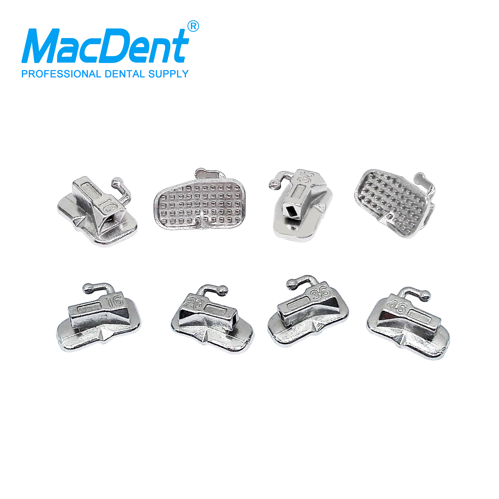 `MacDent Dental Orthodontic Buccal Tubes 1st 2nd Monoblock/Mesh Base ...