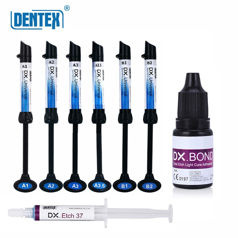 DENTEX DX.Universal Dental Light Cure Composite Resin A1/A2/A3/A3.5/B1/B2/Etching Gel/Bonding ...