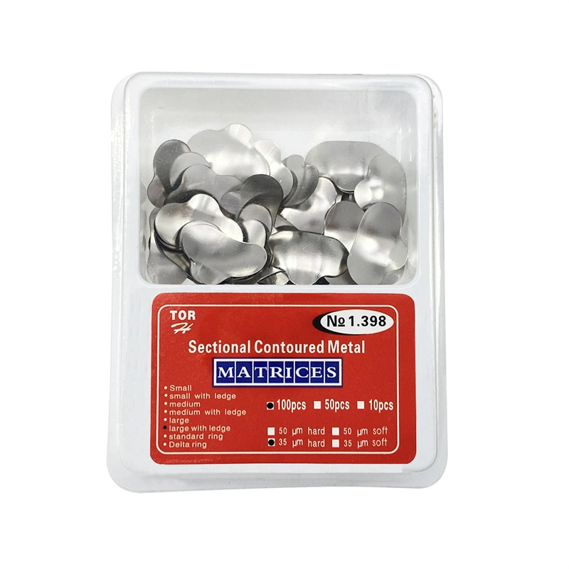 100 Pcs Dental Sectional Contoured Metal Matrices Refill Matrix Band ...
