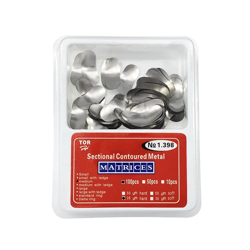 100 Pcs Dental Sectional Contoured Metal Matrices Refill Matrix Band ...