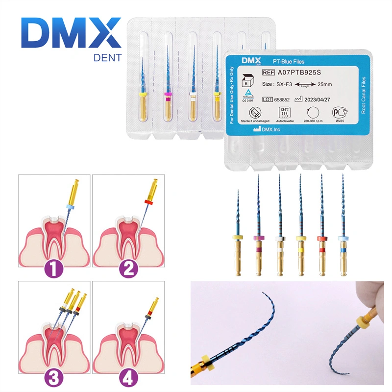 DMXDENT Dental Protaper PT-Blue Heat Activated Niti Endodontic Root Rotary Canal Files LED ENDO ...