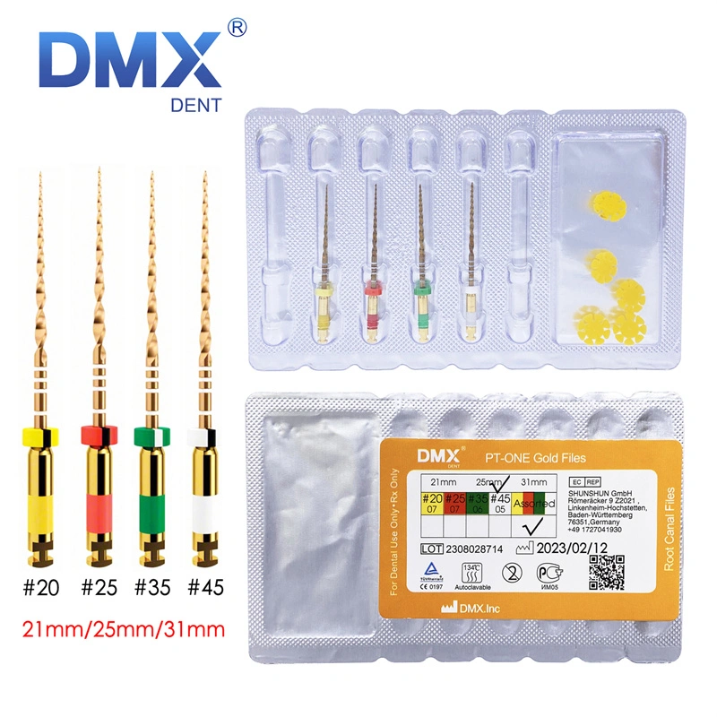 DMXDENT PT-ONE Gold Dental Endo Root Canal Files For Wave One RECIPROCATING
