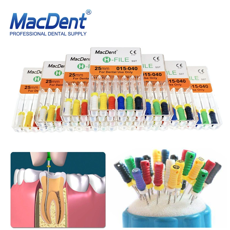 MACDENT Dental Stainless Steel H-File 21mm/25mm/31mm Endodontic Root ...