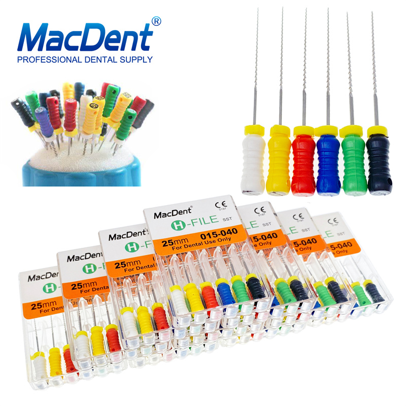 MACDENT Dental Stainless Steel H-File 21mm/25mm/31mm Endodontic Root ...