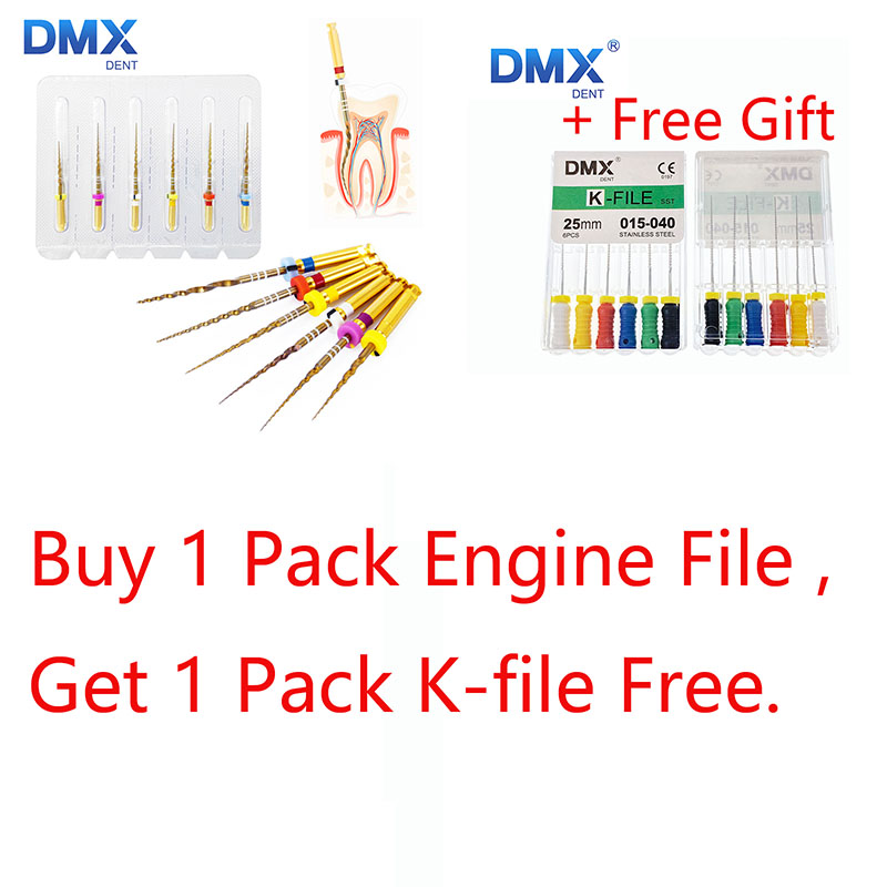 DMXDENT Dental Endodontic NITI Endo Rotary Files Gold Taper Engine Use ...