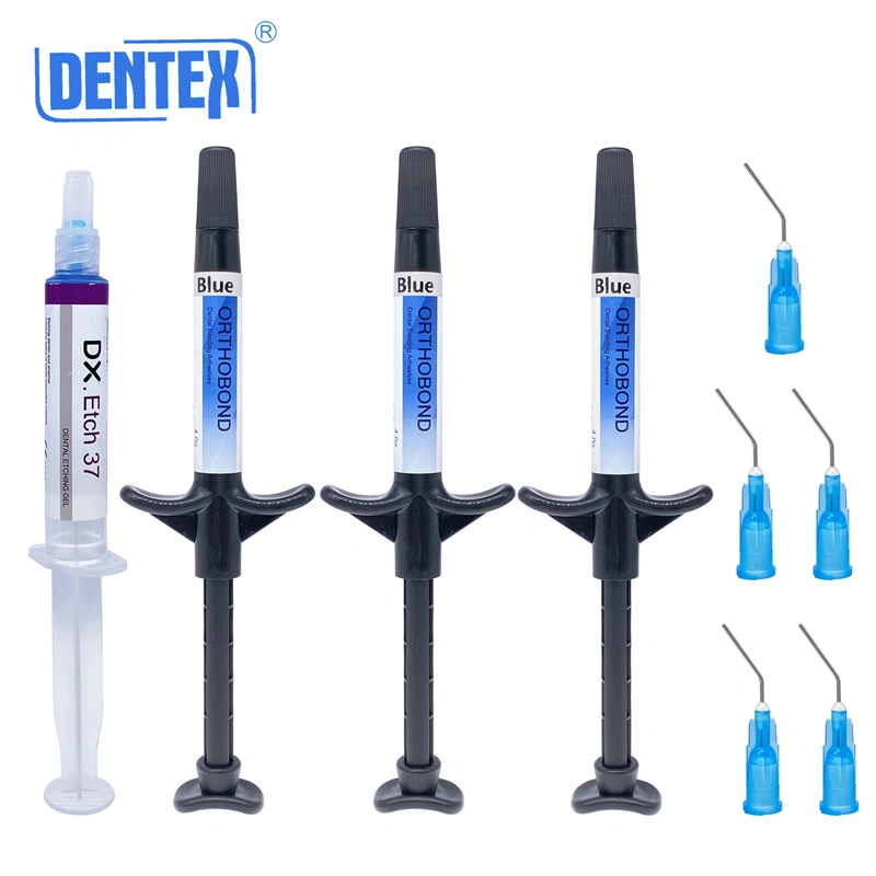 DENTEX Clear/Blue Dental Orthodontic Bonding Acid Etchan Light Cure Adhesive Kit
