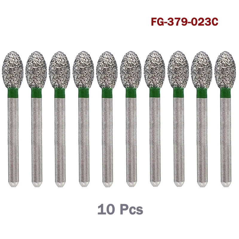 FG 379-023 C/SC/XF Dental Diamond Burs Egg Football Grit High Speed Bur ...