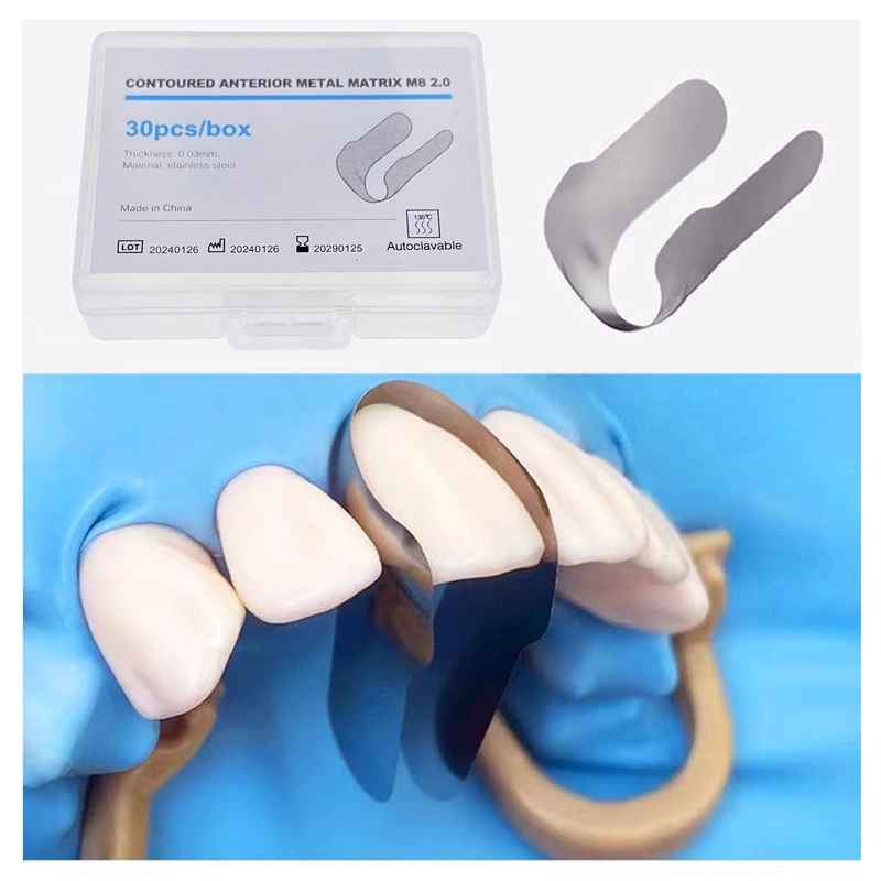 Dental Contoured Anterior Metal Matrix M8 2.0 30pcs/box