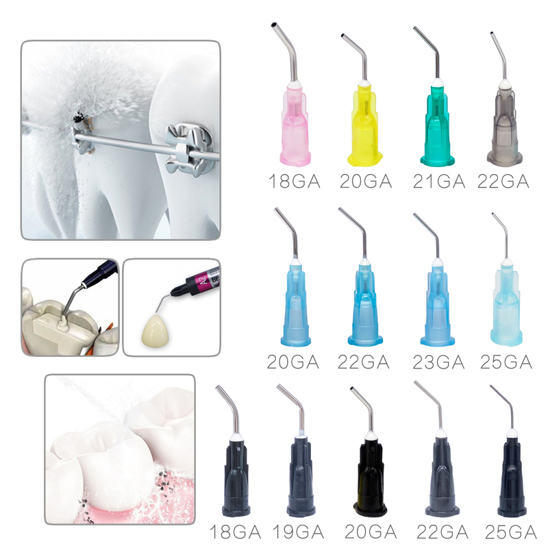 Dental Pre Bent Needle Tips All Size 100Pcs/Bag