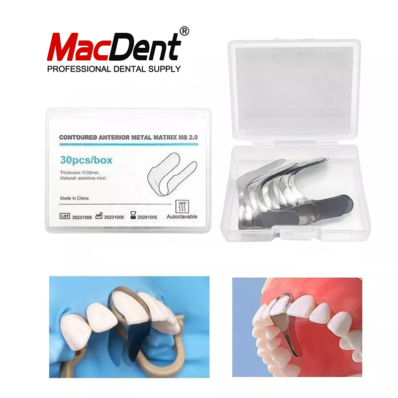 Dental Contoured Anterior Metal Matrix M8 2.0 30pcs/box