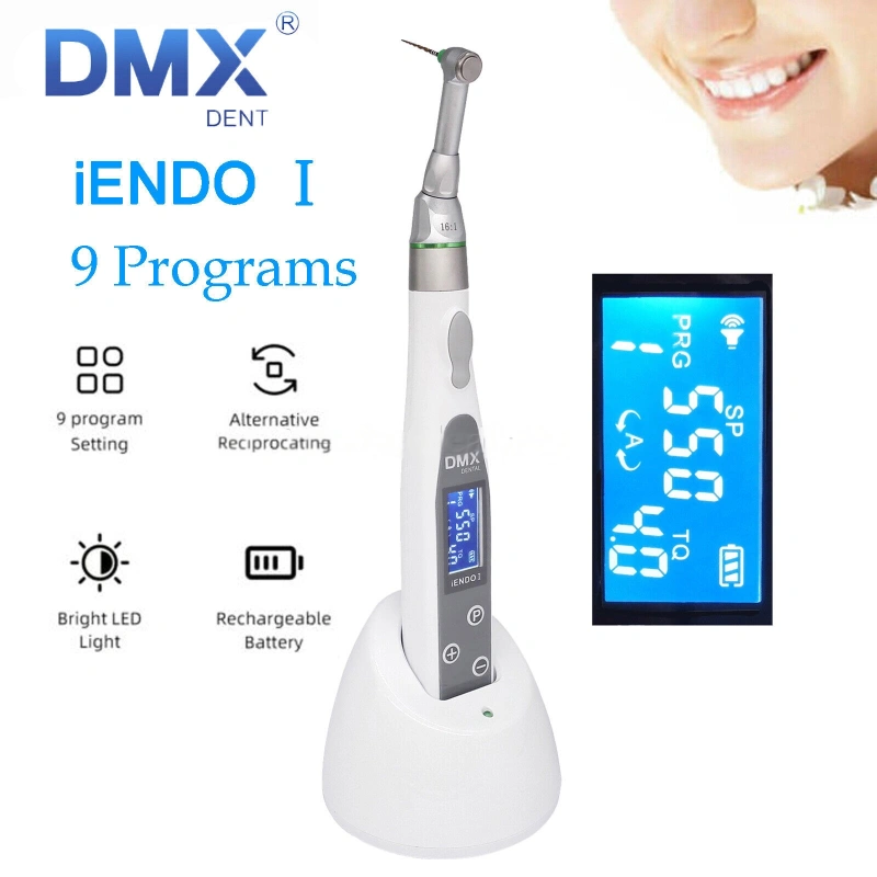 DMXDENT Dental Wireless LED Endo Root Canal Treatment Motor Contra Angle Handpiece 16/1