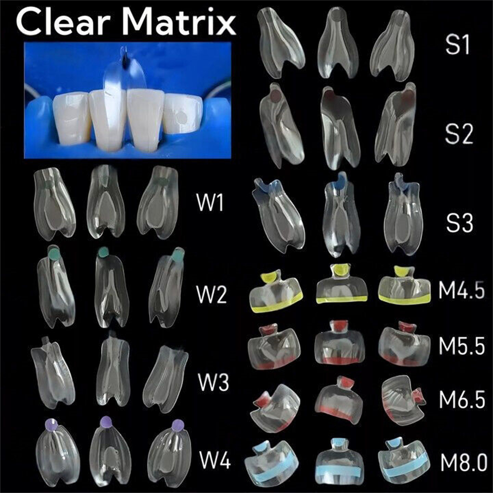 10Pcs Clear Matrix Dental Anterior Posterior Transparent BT Matrices ...