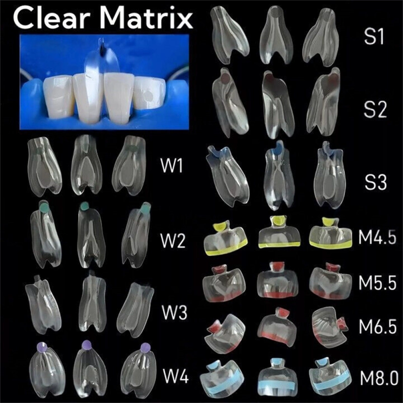10Pcs Clear Matrix Dental Anterior Posterior Transparent BT Matrices Fit BioClear